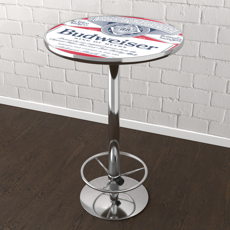 Trademark Global Budweiser Label Design Bar Table with Trademark Global Budweiser Label Design Bar Table with
